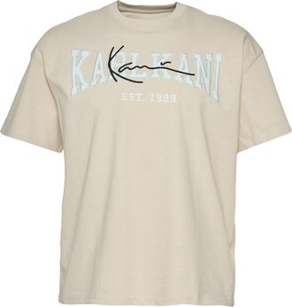 Karl Kani Herren KM232-002-1 KK College Signature Heavy Jersey Boxy Tee Off White, XS