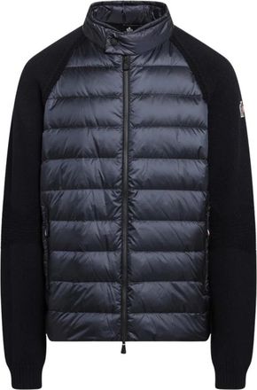 Moncler Cardigan zipp&eacute; rembourr&eacute; en m&eacute;lange de laine - Homme - Vestes - Bleu - Taille: XL