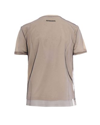 Patrizia Pepe Womens T-Shirt Double Layer Warm Ivory-Black T-Shirts & Jerseys Ivory/black