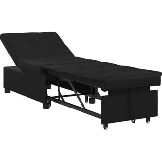 vidaXL Sofa Bett mit Kissen Schwarz 67 x 194 x 82 cm Sperrholz Vidaxl