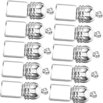 NUOBESTY 10 St&uuml;ck Kleiner Glasfl&auml;schchen Mit Acrylverschluss Transparente Wunschflaschen Deko Winzige Aufbewahrungsflaschen F&uuml;r Selbstgemacht Schmuck Geschenke