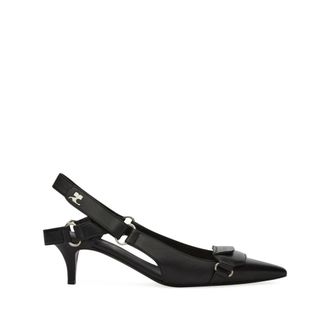 Courr&egrave;ges Racer Slingback-Pumps mit spitzer Zehenpartie - - Shoes - Damen - Schwarzk - 39 EU