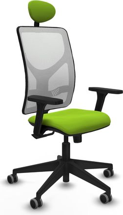 Piqueras y Crespo Schreibtischstuhl mit hoher R&uuml;ckenlehne, mit 3D-Armlehnen, h&ouml;henverstellbarer Lendenwirbelst&uuml;tze und festem Kopfteil, ausgestattet mit 3 Positionen, W