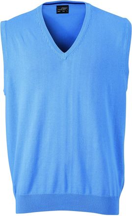 James & Nicholson Herren Westen Mens V-Neck Pullunder, Glacier-Blue, S, JN657 gb