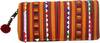 Panasiam Portemonnaie Akha Tribe | ethno Geldbörse aus Baumwolle | Geldbeutel Purse Wallet | vegan & fair, dunkelbunt, 20x10cm