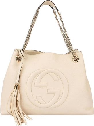 Gucci Crossbody Bags - Gucci White Leather GG Soho Crossbody Bag - Gr. unisize - in Weiß - für Damen