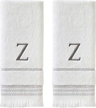 SKL Home by Saturday Knight Ltd. Casual Monogram Handtuchset Z, Baumwolle, Weiß, 16x26