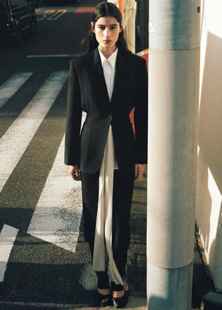 Mango Blazer lyocell cintr&eacute; noir - Femme - XS - MANGO