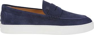 Tod's Homme, Chaussures, Bleu, Taille: 44 EU Mocassin en Daim Bleu avec Monogramme Iconique