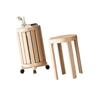 Generic Stapelbarer Couchtisch, 4-in-1-Plast-Sitzhocker, runde tragbare Barhocker, Keine Installation for Wohnzimmer-Sitz-Beistelltisch(Color 3)