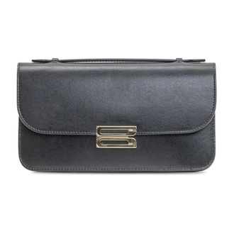 Victoria Beckham Femme, Sacs, Noir, Taille: ONE Size Pochette en Cuir avec Fermoir en Métal Doré
