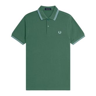 Fred Perry M3600 Slim Fit Twin Tipped Polo - - Tops - Herren - Gr&uuml;n - XL