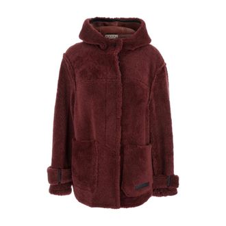 Marni Jacke mit Fellkapuze - - Jackets - Damen - Rot - S