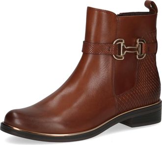 Caprice Caprice Damen Stiefeletten aus Leder mit Zierschnalle, Braun (Cognac Comb), 40.5 EU