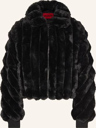 HUGO BOSS Hugo Kunstfell-Jacke Floriane schwarz