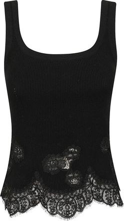 Ermanno Scervino Femme, Tops, Noir, Taille: 38 FR Lace Tank Top