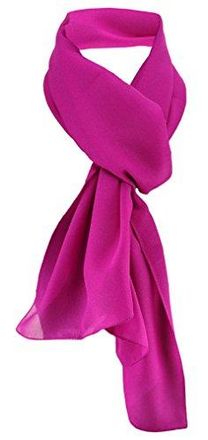 TigerTie dames Chiffon foulard magenta fuchsia unicolor taille 160 cm x 36 cm - écharpe