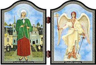 NKlaus 1413 Xenia von St. Petesburg & Schutzengel Ikone Ksenija Peterburgskaja i Angel