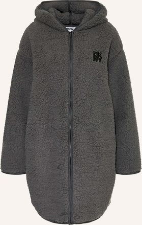 DKNY Dkny Damen-Bademantel Chill In Style Mit Kapuze grau