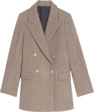 Zadig&Voltaire Femme, Manteaux, Brun, Taille: 38 FR Double-Breasted Coat