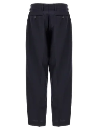 Cellar Door Front-Pleat Wool Blend Trousers - Black