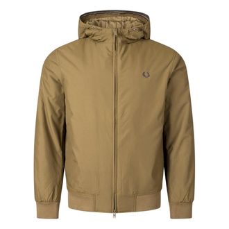 Fred Perry Gepolsterte Brentham-Jacke mit Kapuze in Shaded Stone Brown