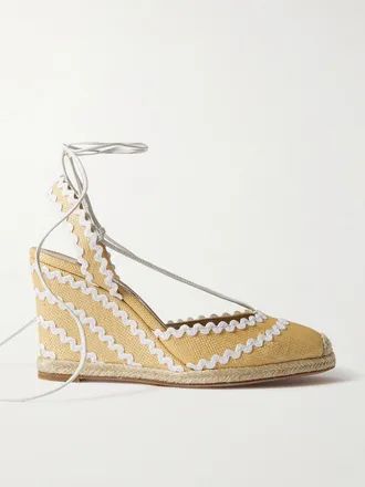 Aquazzura Ric Rac 85 Espadrille-wedges Aus Raffiabast - Neutral