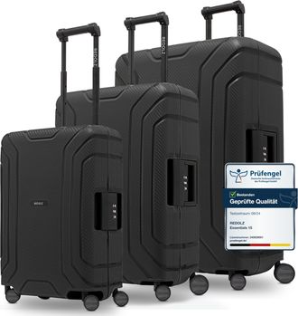Redolz Hartschalen Koffer-Set 3-teilig ohne Rei&szlig;verschluss | 3-Punkt-Verschluss-System | aus hochwertigem Polypropylen Material | 4-Doppelrollen & TSA-Schlos