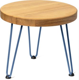 Lamofootwear Manufaktur Couchtisch rund aus Holz 40 cm | Beistelltisch Couch | Nachttisch Holz, Wohnzimmertisch klein, Kaffeetisch | Stärke: 40 mm, Farbe: Rustikal