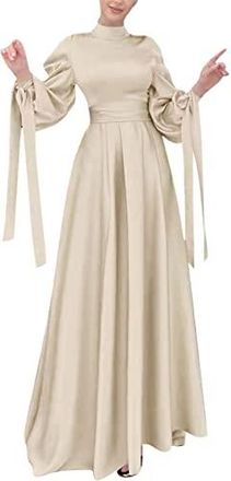 Generic WVONIF Robe de priere Femme Musulmane Grande Taille Robe Mariage Musulman Robe Orientale Mariage Caftan marocain Kaftan Femme Noir Abaya Dubai Kimono 