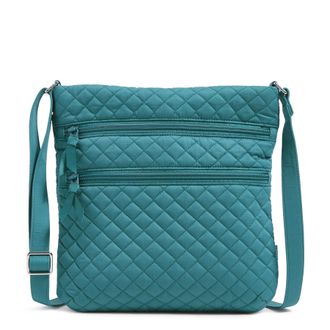 Vera Bradley Damen Baumwolle Triple Zip Hipster Crossbody Geldbörse, Einheitsgröße