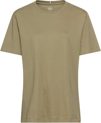 Camel Active Damen T-Shirt aus Reiner Baumwolle Hellkhaki, Womenswear-XXL