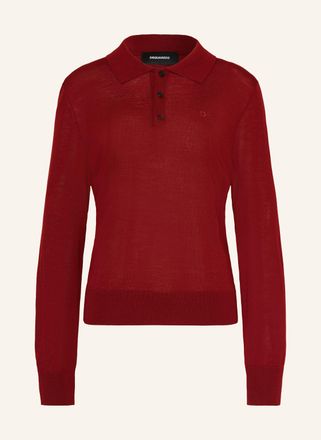 Dsquared2 Strick-Poloshirt rot