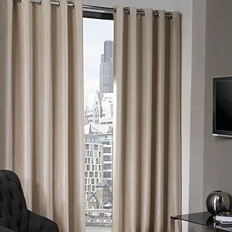 Emma Barclay Ösenvorhänge, 100% Polyester, Natur, W 46 x Drop 72 (116 x 183cm)