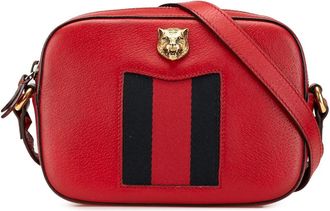 Gucci Hobo Bags - Leather Animalier Web Disco Crossbody - Gr. unisize - in Rot - f&uuml;r Damen