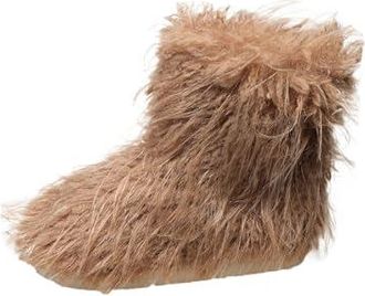 Generic Bottes mi-hautes pour femme - En peluche - Bottes de neige mi-tige - Bottines dhiver chaudes en peluche pour femme - Bottines dext&eacute;rieur &eacute;l&eacute;gantes pou