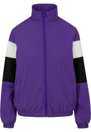 Urban Classics Damen Jacke Ladies 3-Tone Crinkle Track Jacket, Violett (Ultraviolet/Blk/Wht 01723), X-Small (Herstellergr&ouml;&szlig;e: XS)