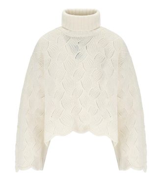 Twin-Set PULL &Agrave; COL ROUL&Eacute; BLANC TWINSET