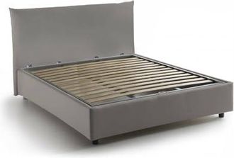 Talamo Italia Doppelbett Ornella, Bettkasten mit Stoffbezug, 100 % Made in Italy, &Ouml;ffnung vorne, geeignet f&uuml;r Matratze 120 x 190 cm, taubengrau