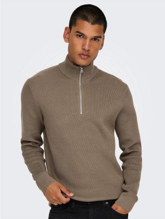 Only & Sons Troyer ONSPHIL REG 12 STRUC HALF ZIP KNIT NOOS Baumwollmischung, regular fit
