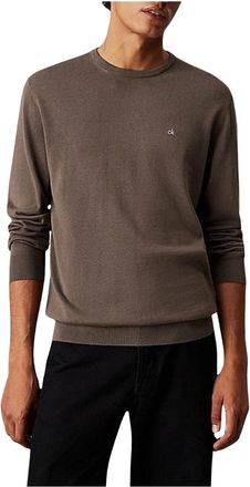 Calvin Klein Homme, Sweatshirts et sweats à capuche, Vert, Taille: 2XL Cotton Silk Blend CN Sweater