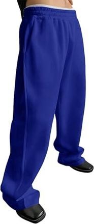 Generic Baggy Pantalon de jogging pour homme, couleur unie, taille &eacute;lastique, jambes larges, pantalon de loisirs confortable, pantalon de surv&ecirc;tement &eacute;l&eacute;gant,