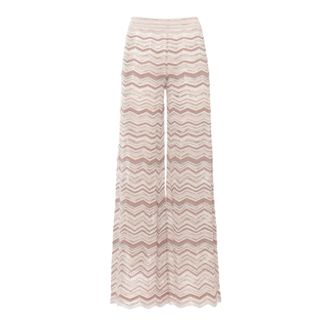D.exterior Chevron Palazzo Hose - - Trousers - Damen - Beige - S