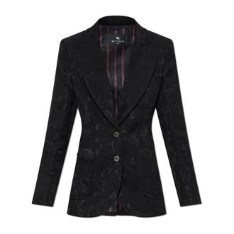 Etro Femme, Vestes, Noir, Taille: 36 FR Blazer &agrave; fente unique