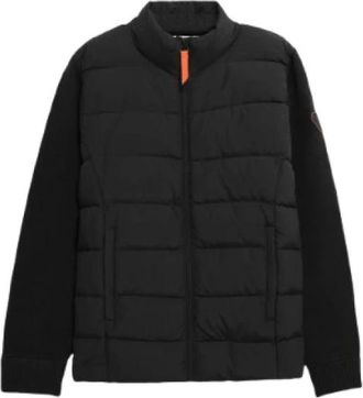 Gertrude Homme, Vestes, Noir, Taille: M Cardigan Matelassé Moderne avec Fermeture Éclair