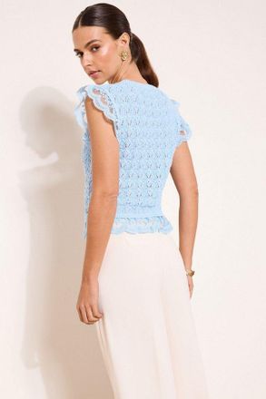 Lipsy T-Shirt Lipsy Strickoberteil mit H&auml;kelei und Spitze (1-tlg)