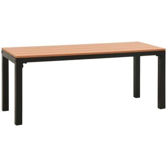 vidaXL Banc de jardin 110 cm acier et WPC marron et noir vidaXL