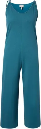 Ulla Popken Schlupfhose Jersey-Jumpsuit weites Bein Ziernaht Biobaumwolle