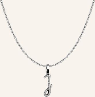 Cada Cada Kette Tiny Diamond Letter J silber