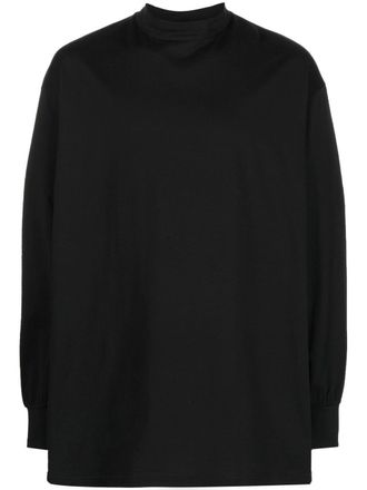 Yohji Yamamoto t-shirt à manches longues - Noir
